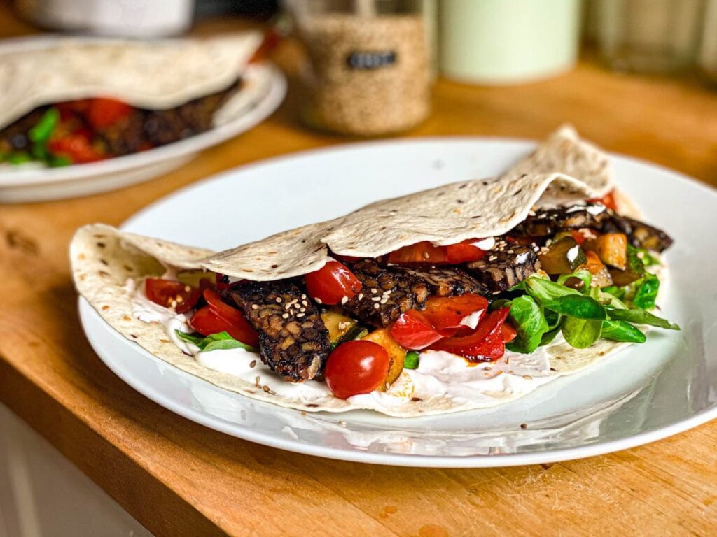 Tempeh Wraps vegan mit Gemüse | Tempeh Rezepte ♥